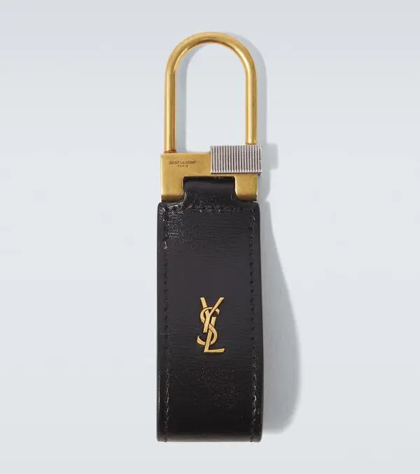 Saint Laurent Tiny Cassandre Leather Keychain