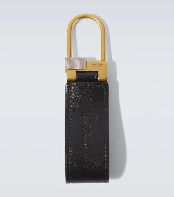 Saint Laurent Tiny Cassandre Leather Keychain