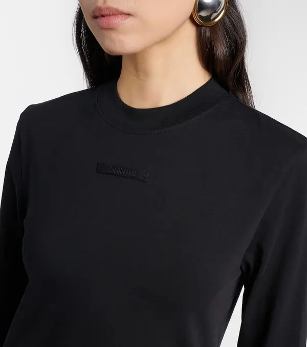 Jacquemus Logo Cotton-blend Jersey T-shirt - Black