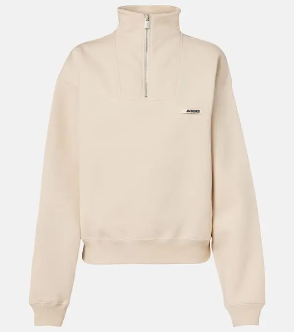 Jacquemus Logo Cotton-jersey Sweatshirt - Beige