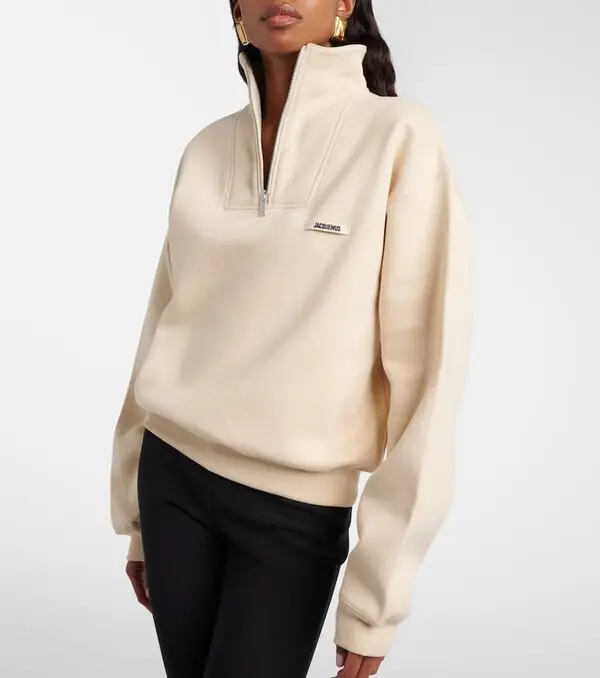 Jacquemus Logo Cotton-jersey Sweatshirt - Beige
