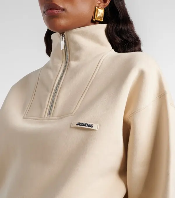 Jacquemus Logo Cotton-jersey Sweatshirt - Beige