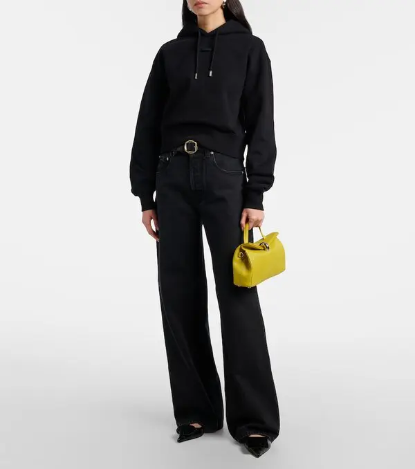 Jacquemus Logo Cotton Jersey Hoodie - Black