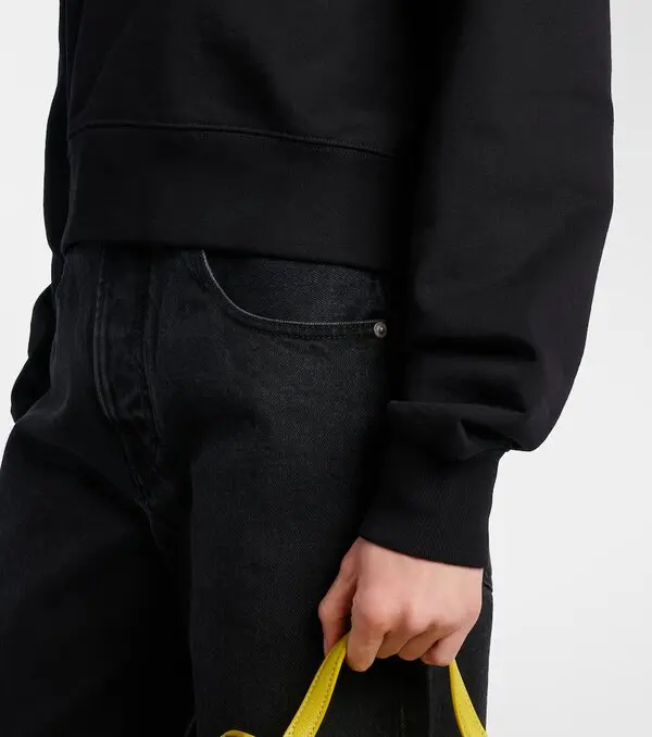 Jacquemus Logo Cotton Jersey Hoodie - Black