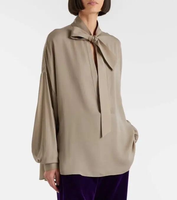 TOM FORD Tie-neck Silk Georgette Blouse