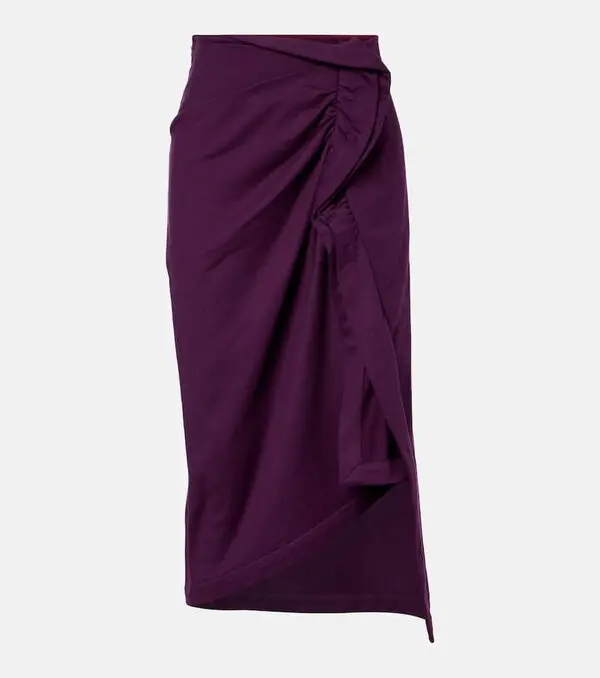 Dries Van Noten Ruffled Cotton Jersey Midi Skirt