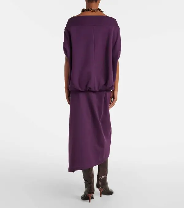 Dries Van Noten Ruffled Cotton Jersey Midi Skirt