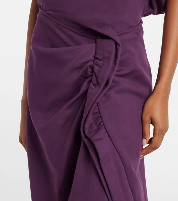 Dries Van Noten Ruffled Cotton Jersey Midi Skirt