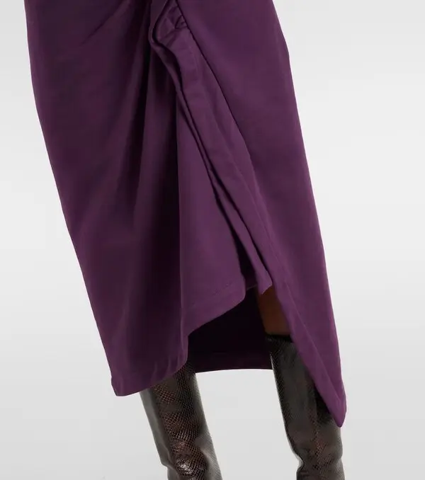 Dries Van Noten Ruffled Cotton Jersey Midi Skirt