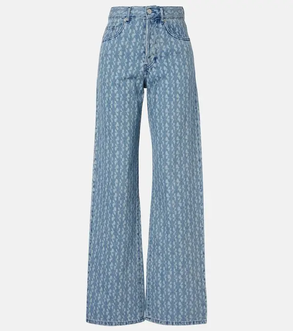 Dries Van Noten Printed Wide-leg Jeans - Blue