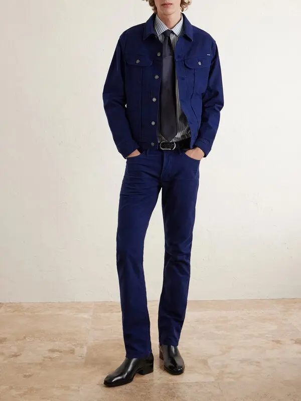 TOM FORD Slim-fit Cotton-blend Moleskin Trousers