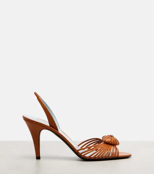 Valentino Garavani Royal 85 Leather Slingback Sandals - Brown
