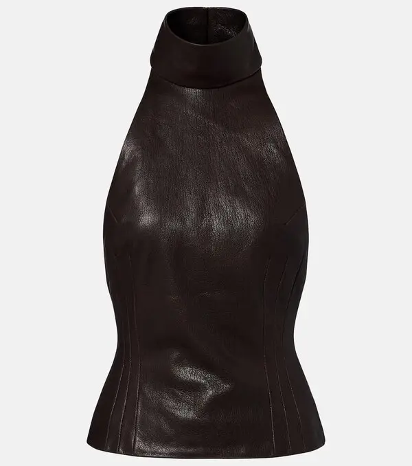 Magda Butrym Halterneck Leather Top