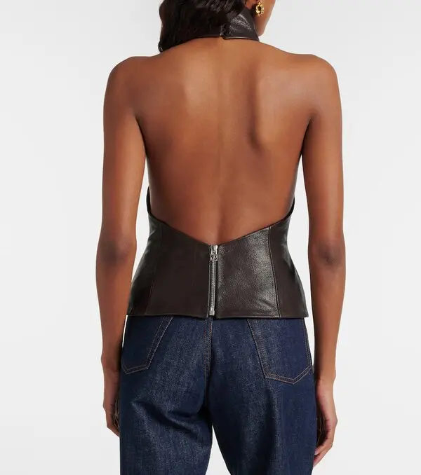 Magda Butrym Halterneck Leather Top
