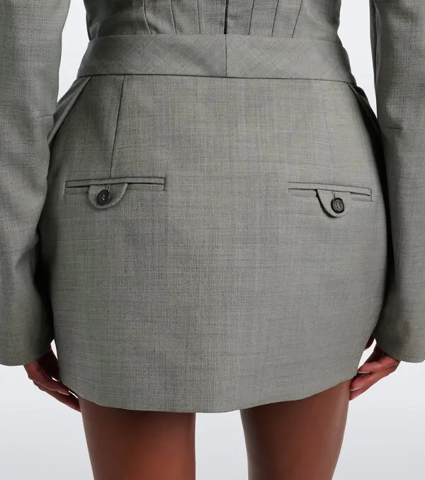 Magda Butrym Wool Miniskirt - Grey