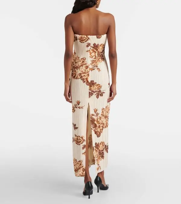 Magda Butrym Floral Ribbed-knit Maxi Dress
