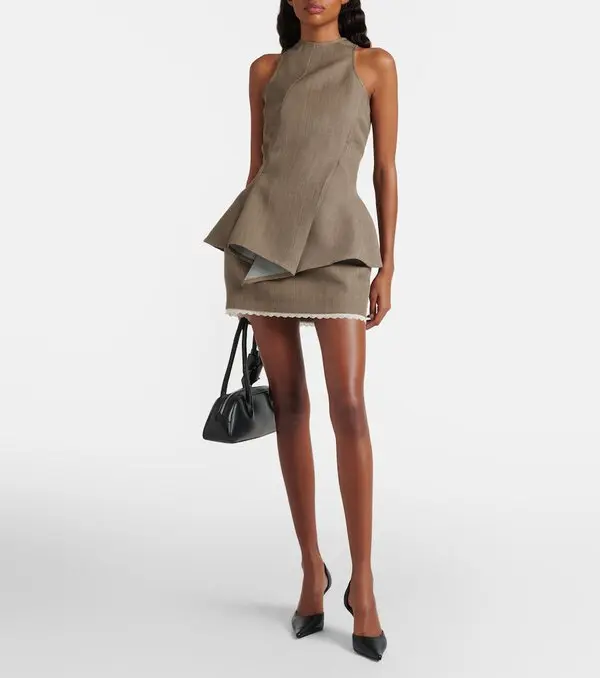 Magda Butrym Asymmetric Peplum Wool Top