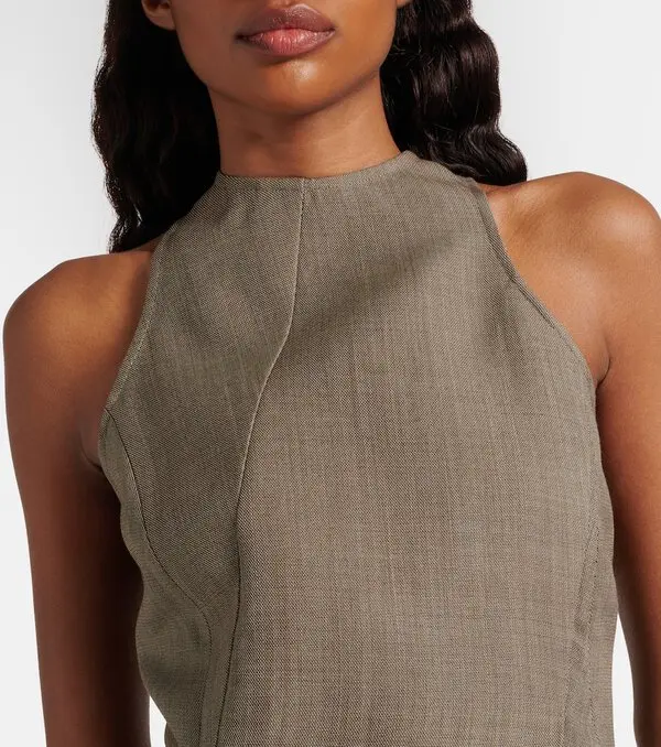 Magda Butrym Asymmetric Peplum Wool Top