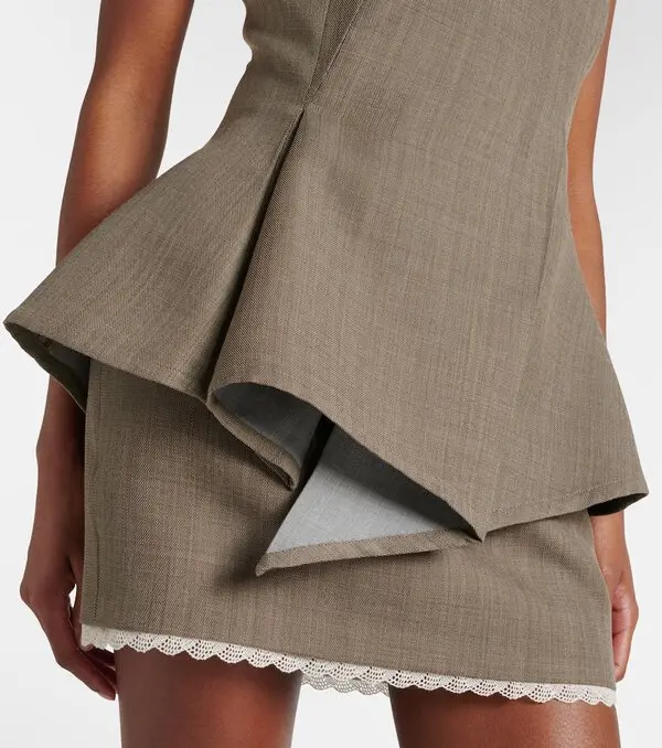Magda Butrym Asymmetric Peplum Wool Top