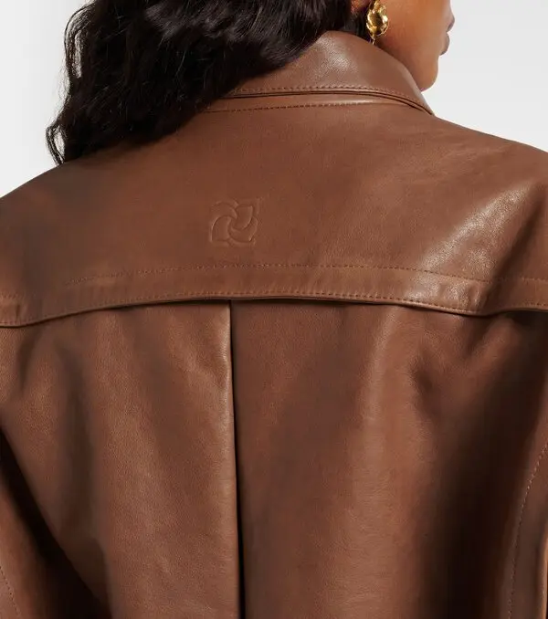 Magda Butrym Belted Oversized Leather Jacket