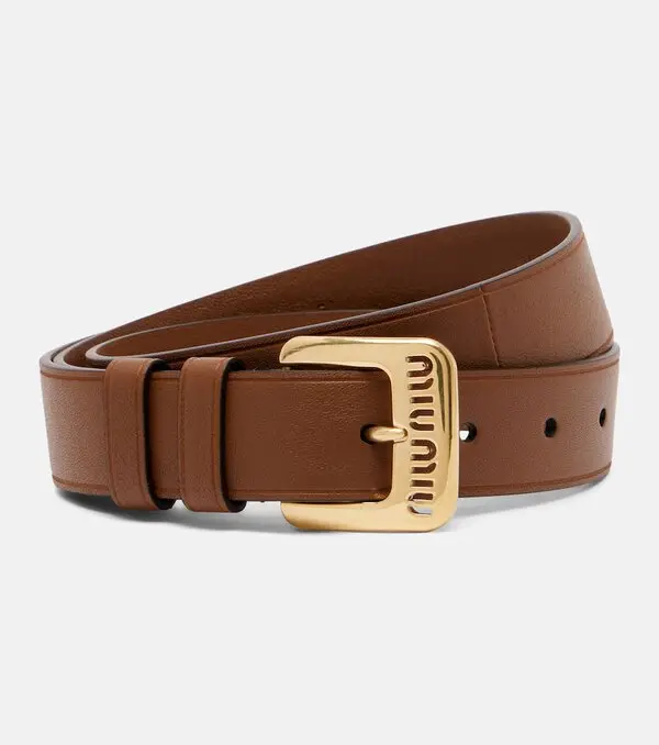 Miu Miu Leather Belt - Brown