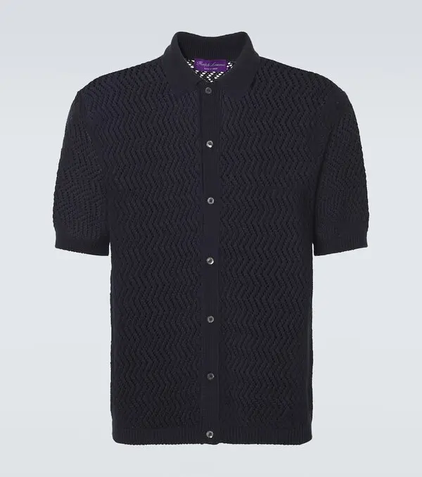 Ralph Lauren Purple Label Chevron Cotton Polo Shirt