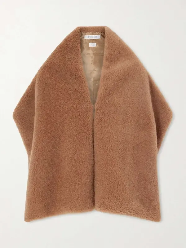 Max Mara Camel Hair And Silk-blend Fleece Scarf - Beige