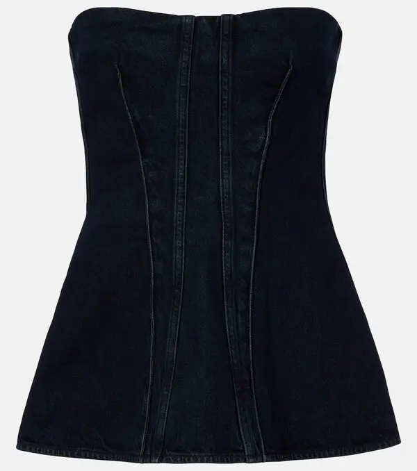 AGOLDE Lara Denim Corset - Blue