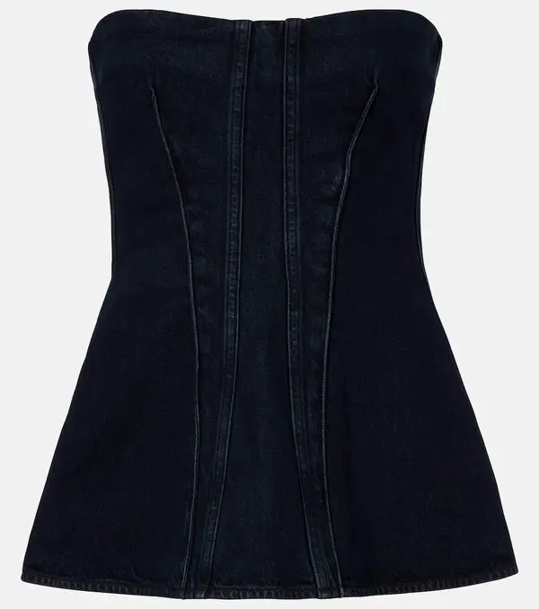 AGOLDE Lara Denim Corset - Blue
