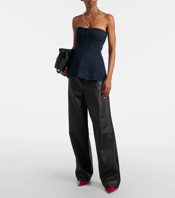 AGOLDE Lara Denim Corset - Blue