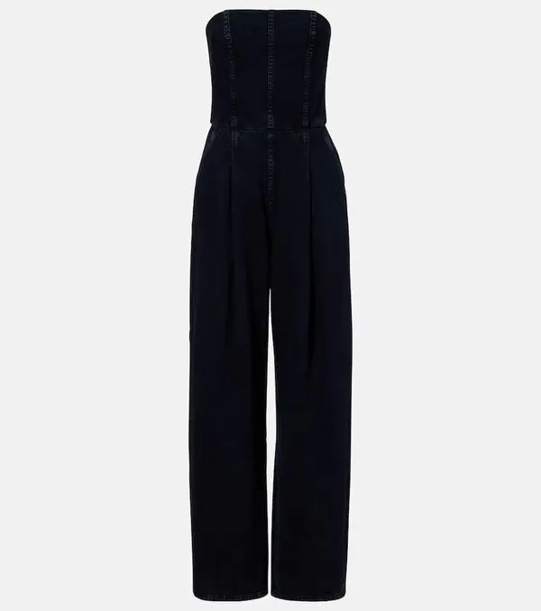 AGOLDE Agyness Denim Bustier Jumpsuit - Blue