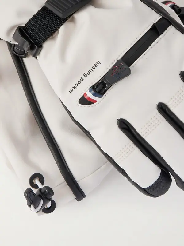 Moncler Appliquéd Paneled Gore-tex® And Leather Gloves