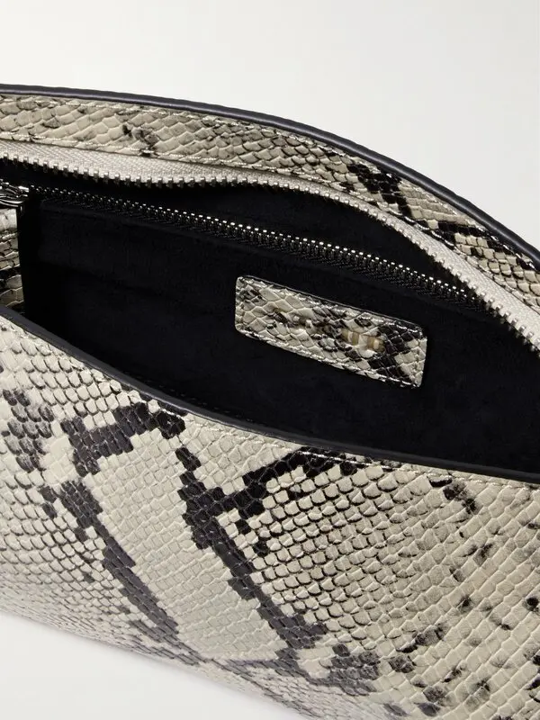 Staud Maude Snake-effect Leather Clutch