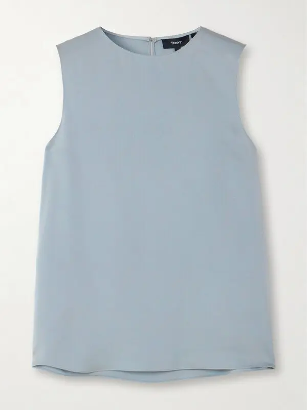 Theory Silk-satin Blouse - Blue