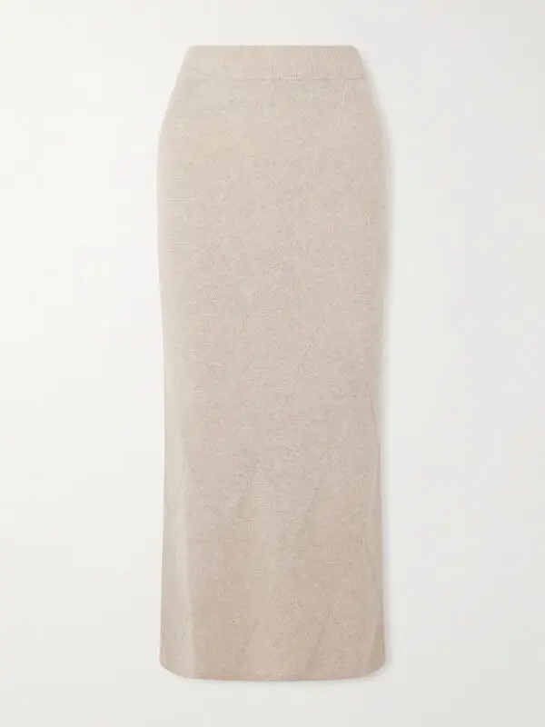 Max Mara Cashmere Midi Skirt - Neutrals