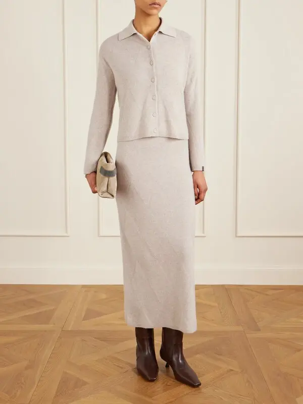 Max Mara Cashmere Midi Skirt - Neutrals