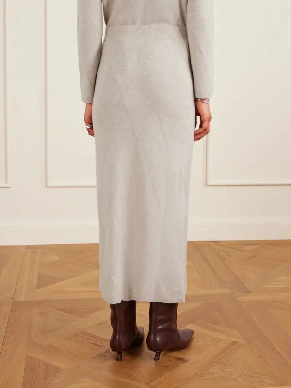 Max Mara Cashmere Midi Skirt - Neutrals