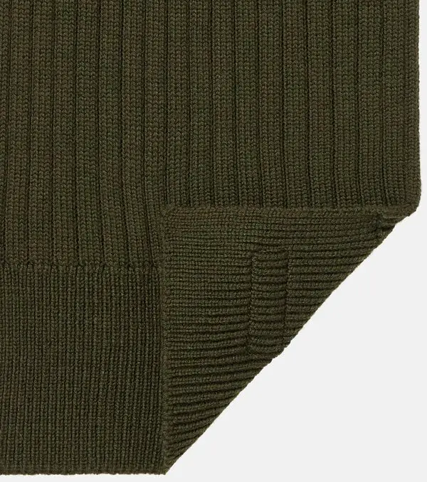 Gucci Logo Ribbed-knit Wool Scarf