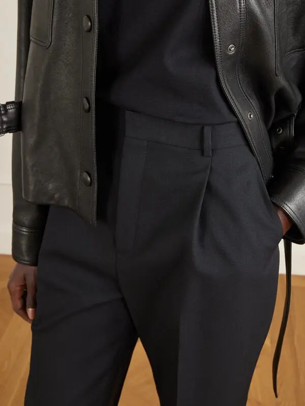 Saint Laurent Pleated Straight-leg Trousers