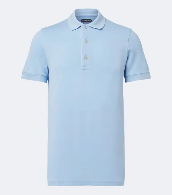 TOM FORD Piqué Polo Shirt - Blue