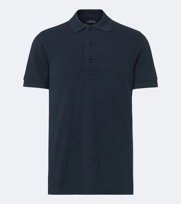 TOM FORD Piqué Polo Shirt - Blue