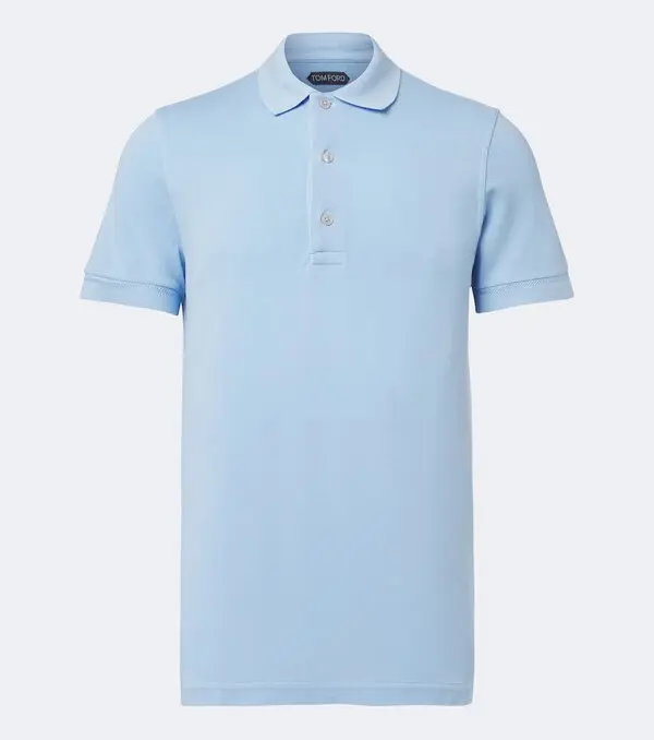 TOM FORD Piqué Polo Shirt - Blue