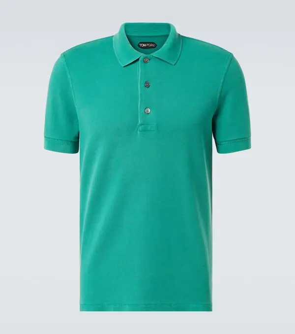 TOM FORD Piqué Polo Shirt - Green