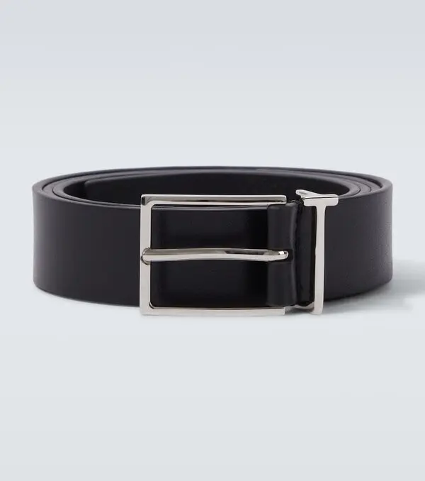 TOM FORD T Loop Leather Belt - Black