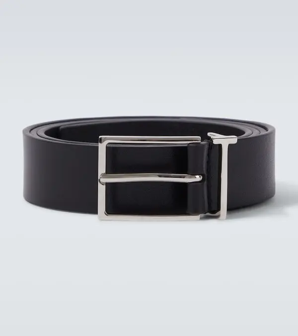 TOM FORD T Loop Leather Belt - Black