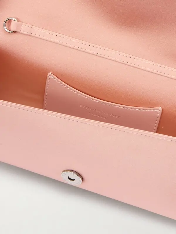 Stella McCartney Falabella Recycled Satin Clutch - Orange