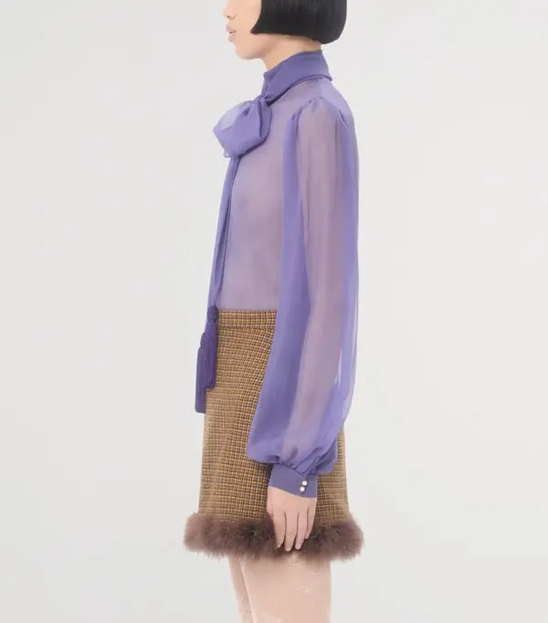 Valentino Garavani Silk Tie-neck Shirt
