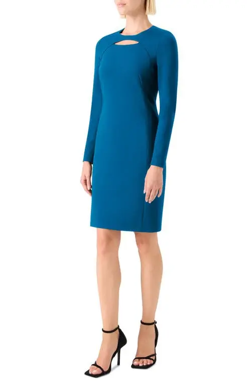 Akris Keyhole Long Sleeve Sheath Dress