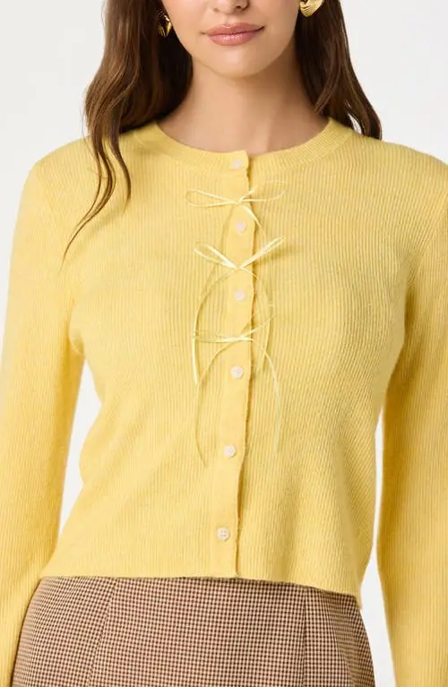 Astr The Label Satin Bow Knit Cardigan