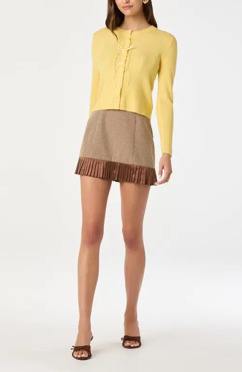 Astr The Label Satin Bow Knit Cardigan